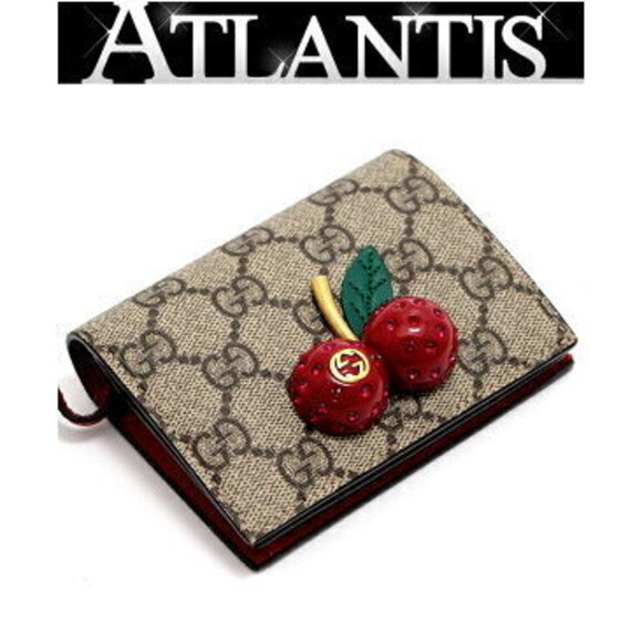 Gucci | Bags | Gucci Gg Supreme Cherry Red Compact Wallet Bifold | Poshmark